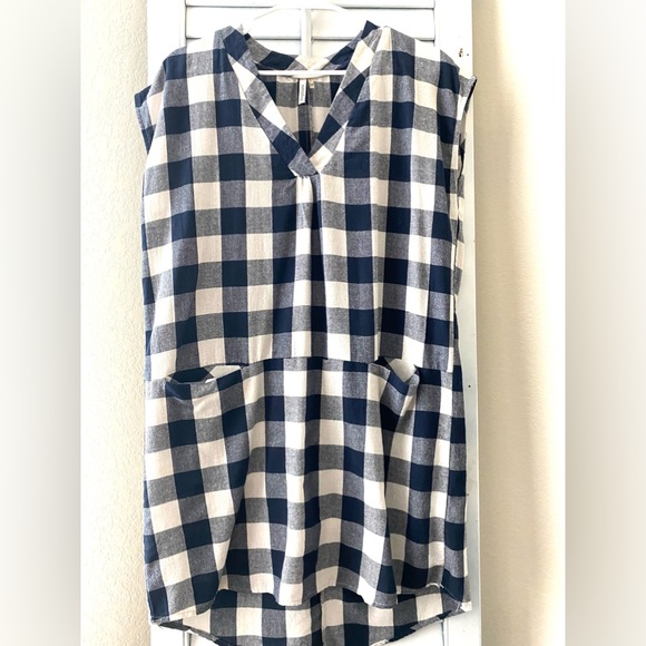 mittoshop | Dresses | Checkered Navy And White Dress | Poshmark
